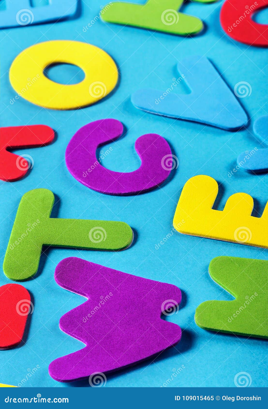 Color Letters Of The ABC Are Isolated On A Blue Background. English ...