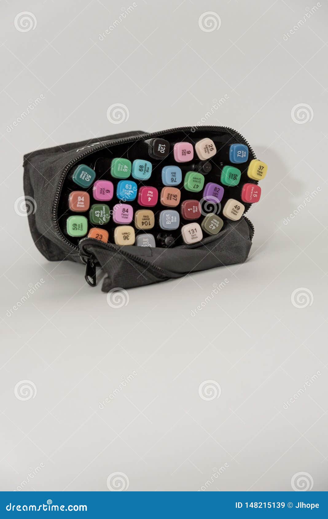 Different Color of Mark Pens in Black Bag Stock Image - Image of ...