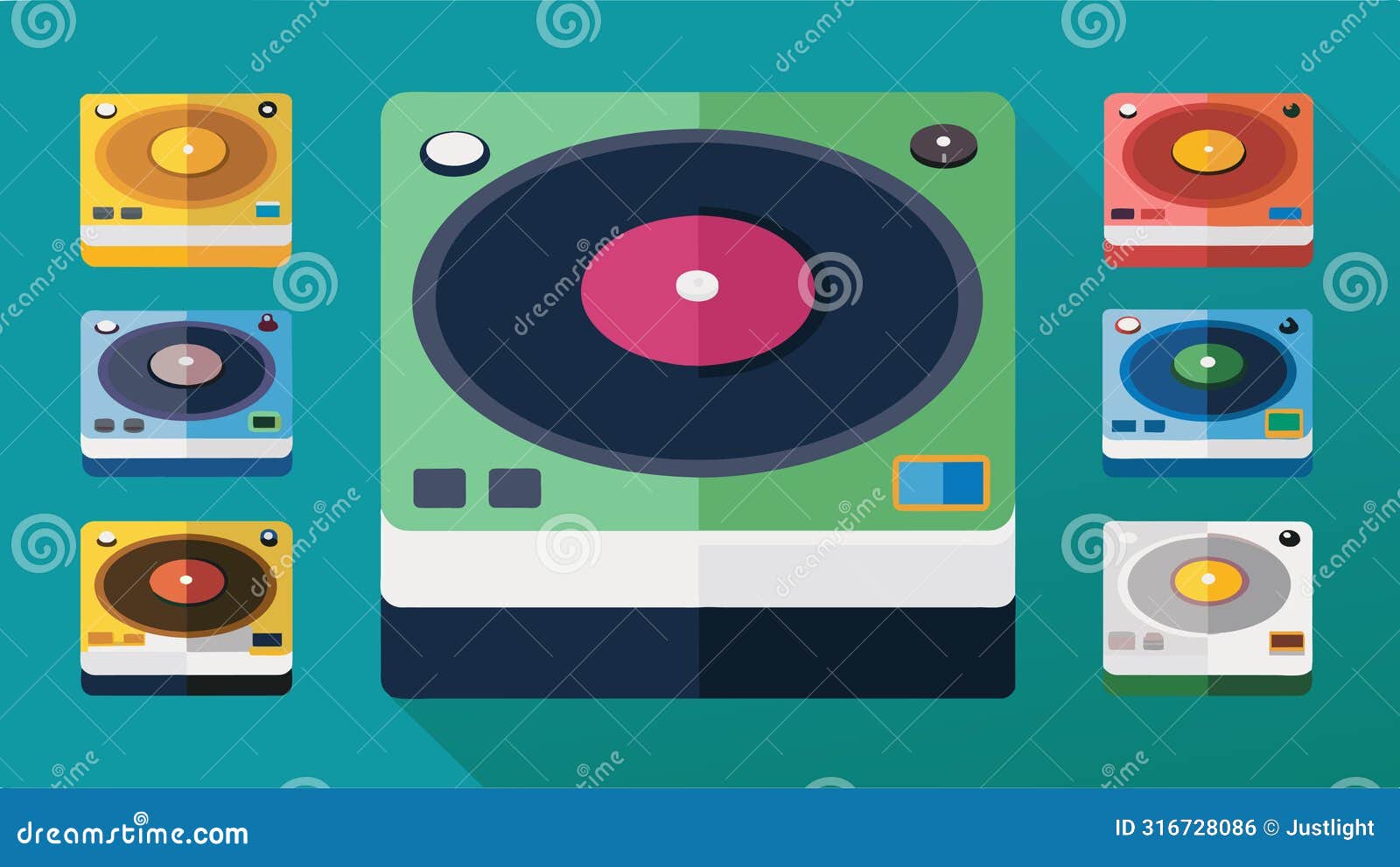 Different Color Options for the Record Player Base are Laid Out ...