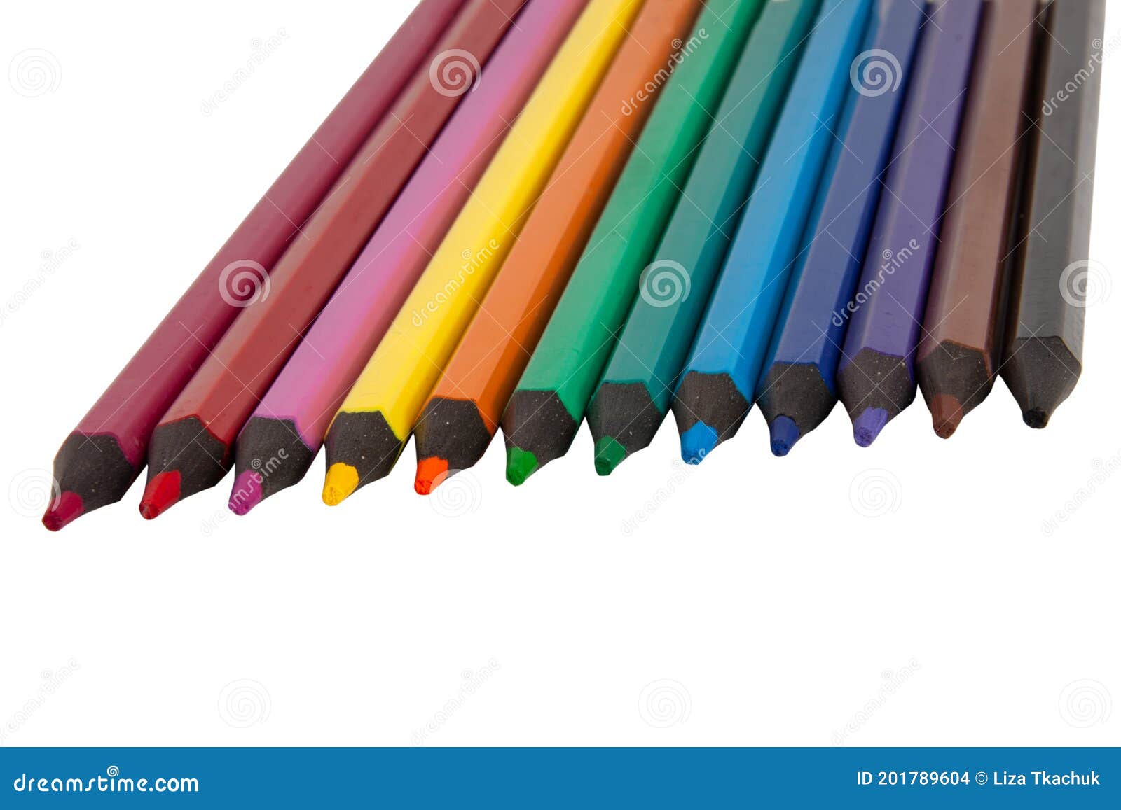 Different Color Pencils for Art Creation Isolated on Teh White Stock ...