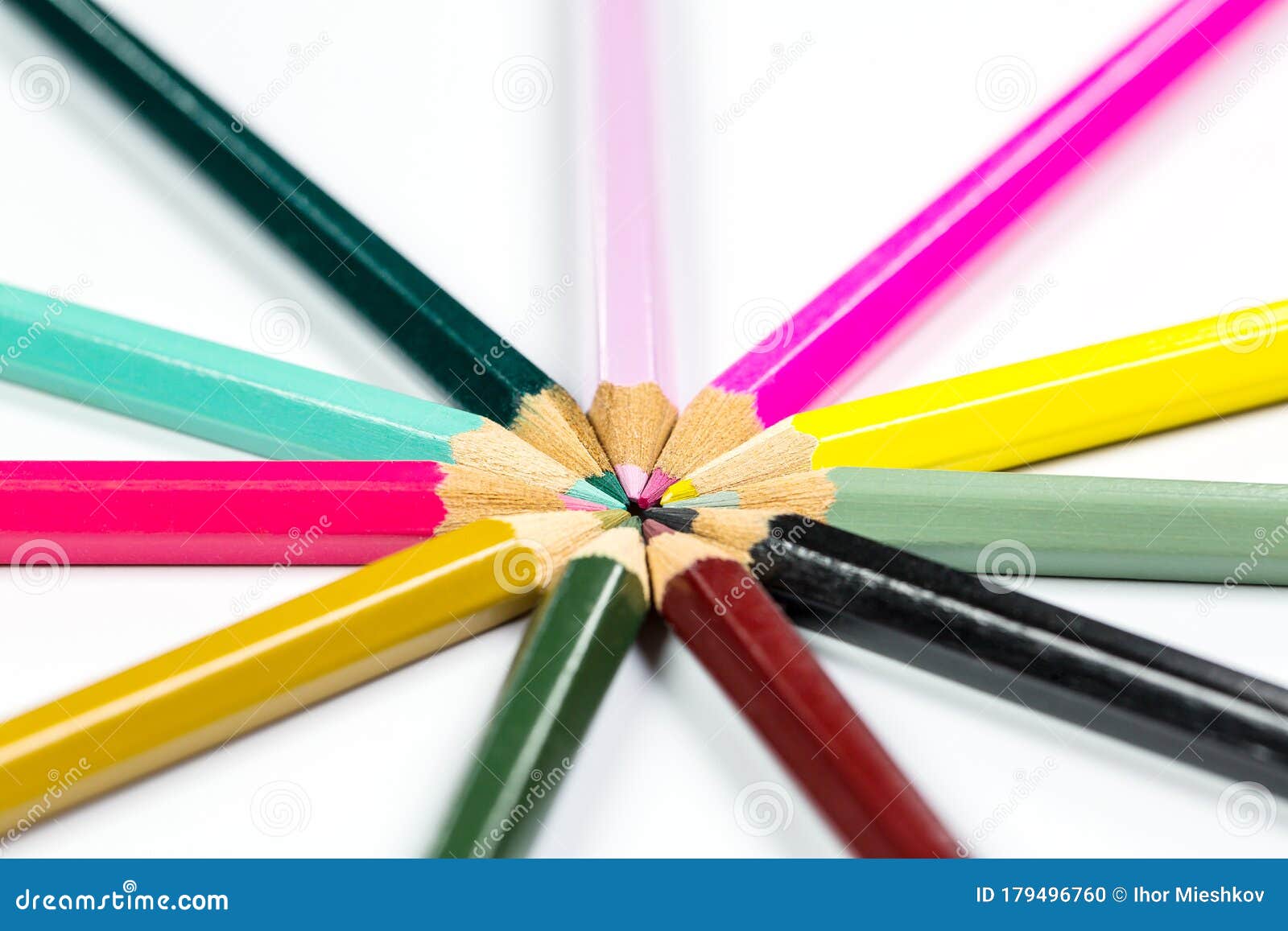 Different Color Pencils on a White Background Stock Photo - Image of ...