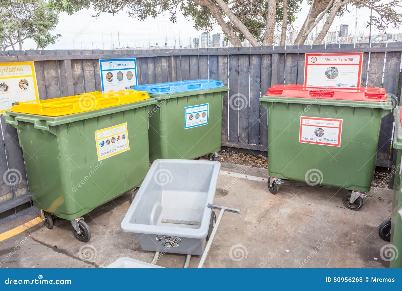 Different Color on Plastic Recycle Bins in Public Park, Environmental ...