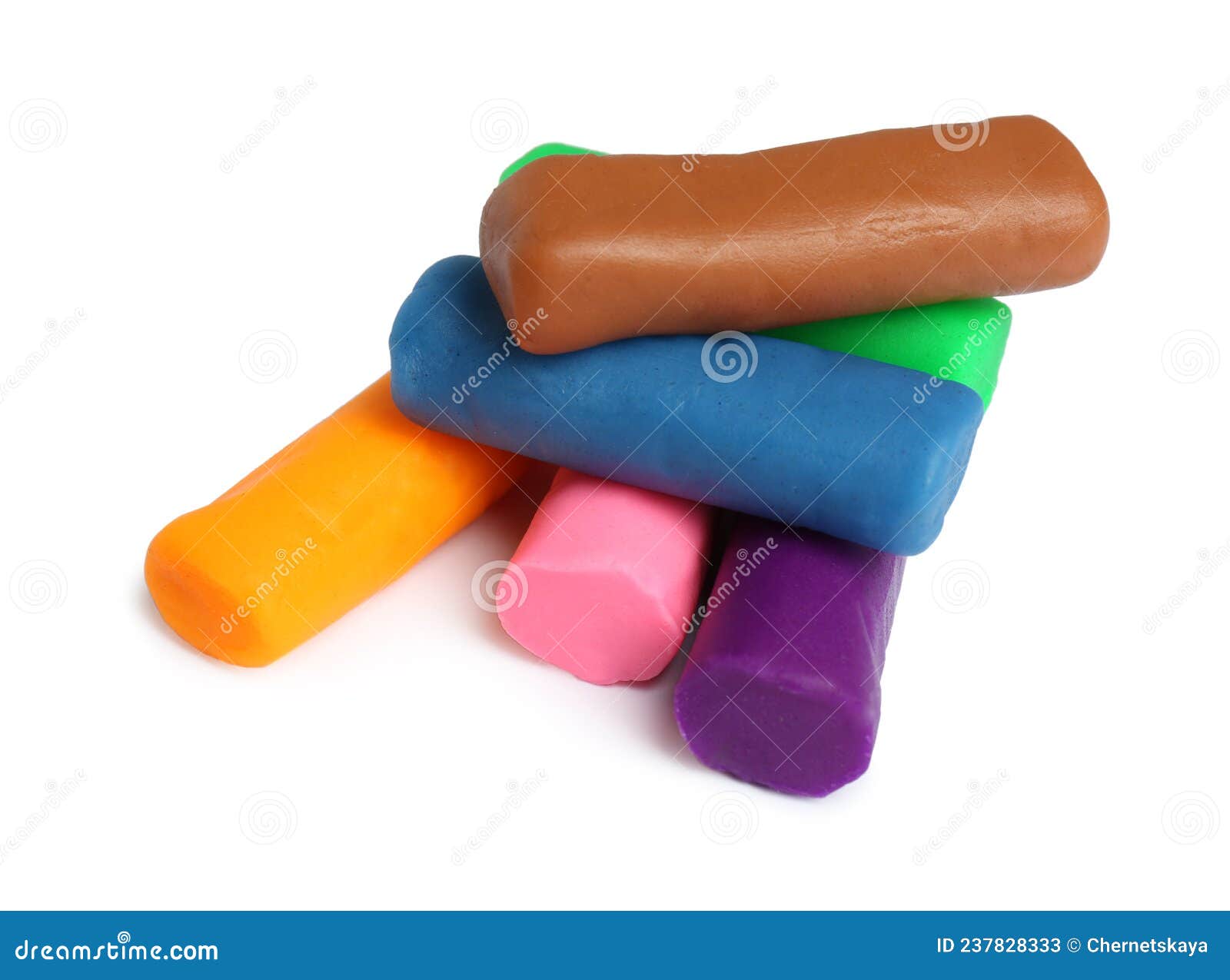 Different Color Play Dough on White Background Stock Image - Image of ...