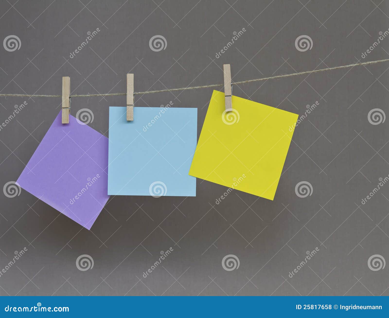 A Different Color Post it Notes Stock Photo - Image of hang, rope: 25817658