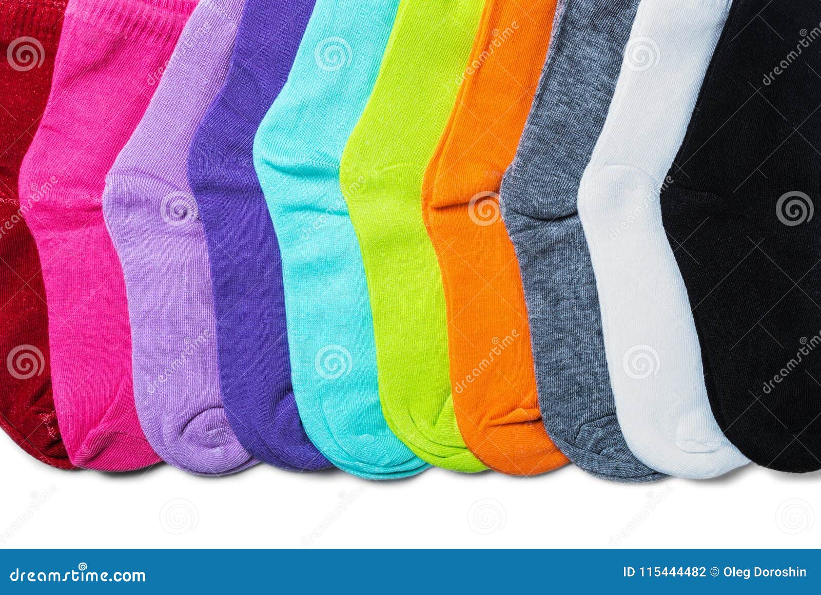 Different Color Socks Isolated on White Stock Photo - Image of wear ...