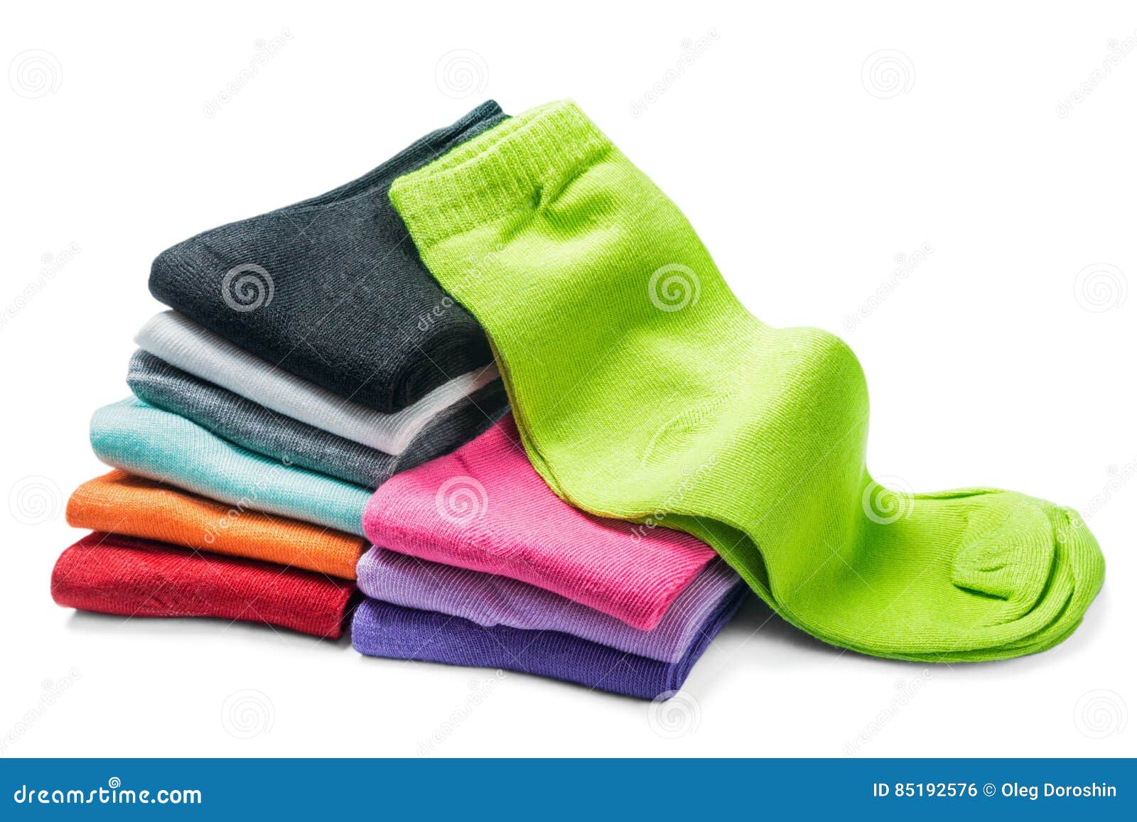Different Color Socks Isolated Stock Photo - Image of stylish, fabric ...
