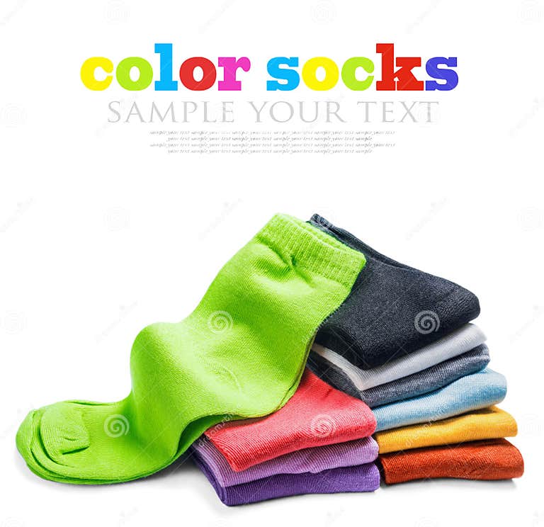 Different Color Socks Isolated Stock Photo - Image of background ...