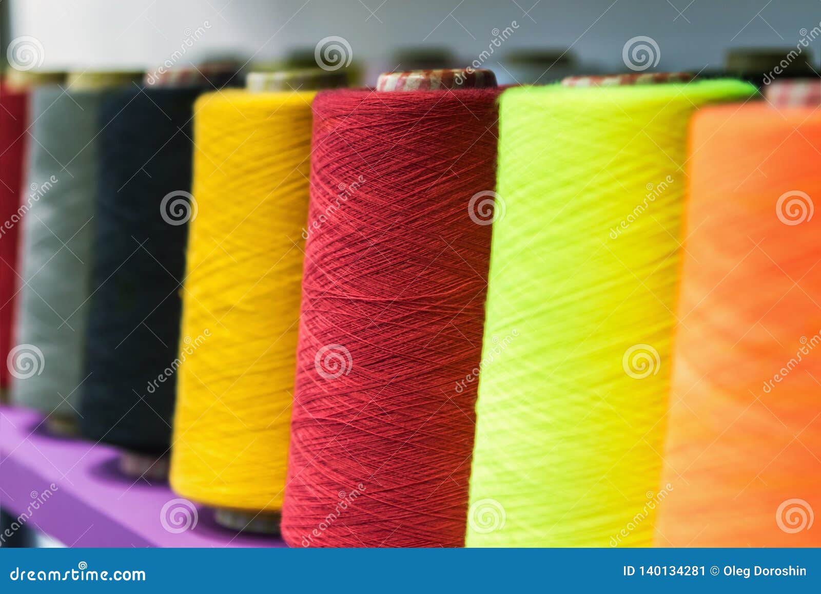 Different Color Spools of Thread for the Textile Industry Stock Image ...