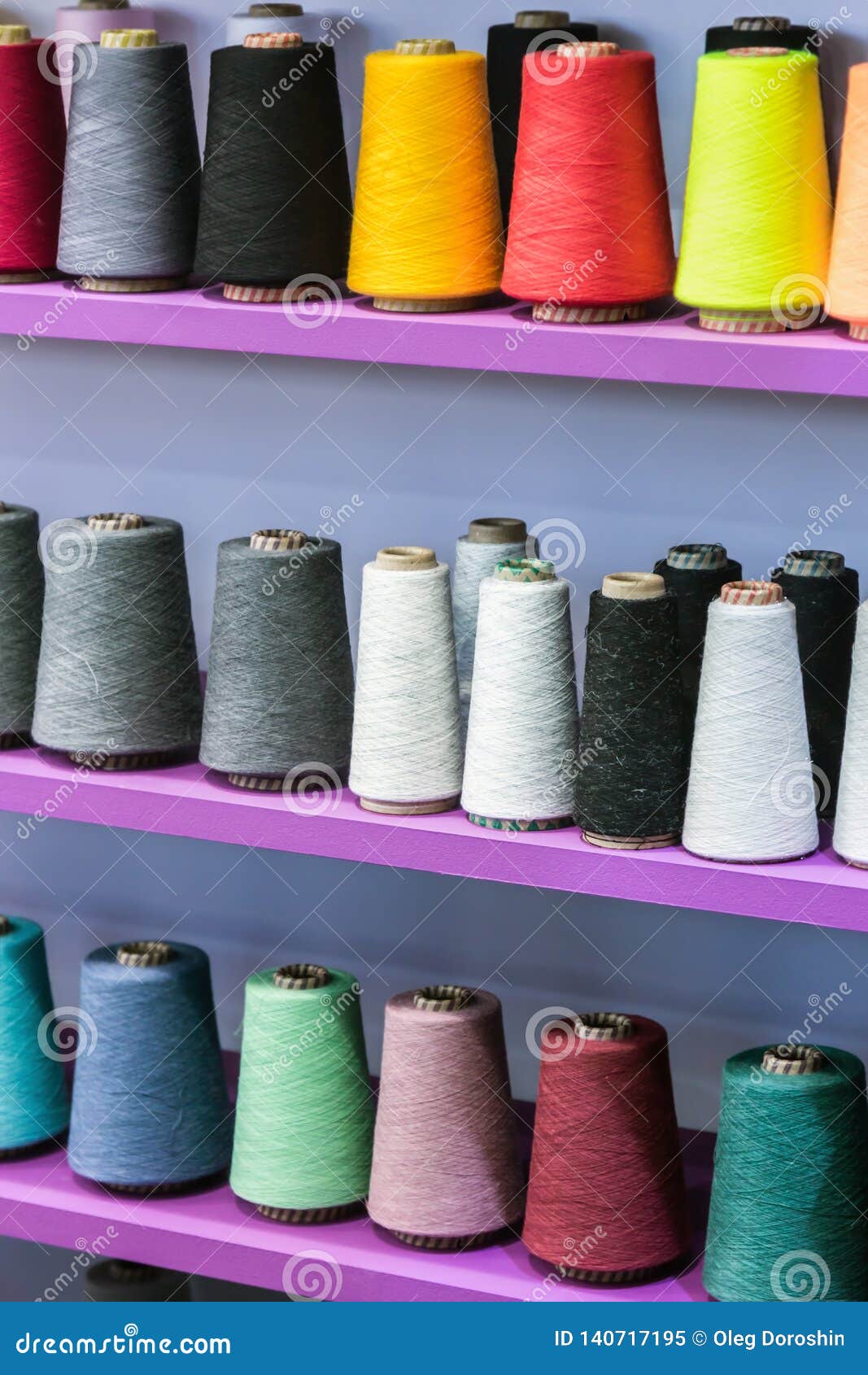 Different Color Spools of Thread for the Textile Industry Stock Image ...
