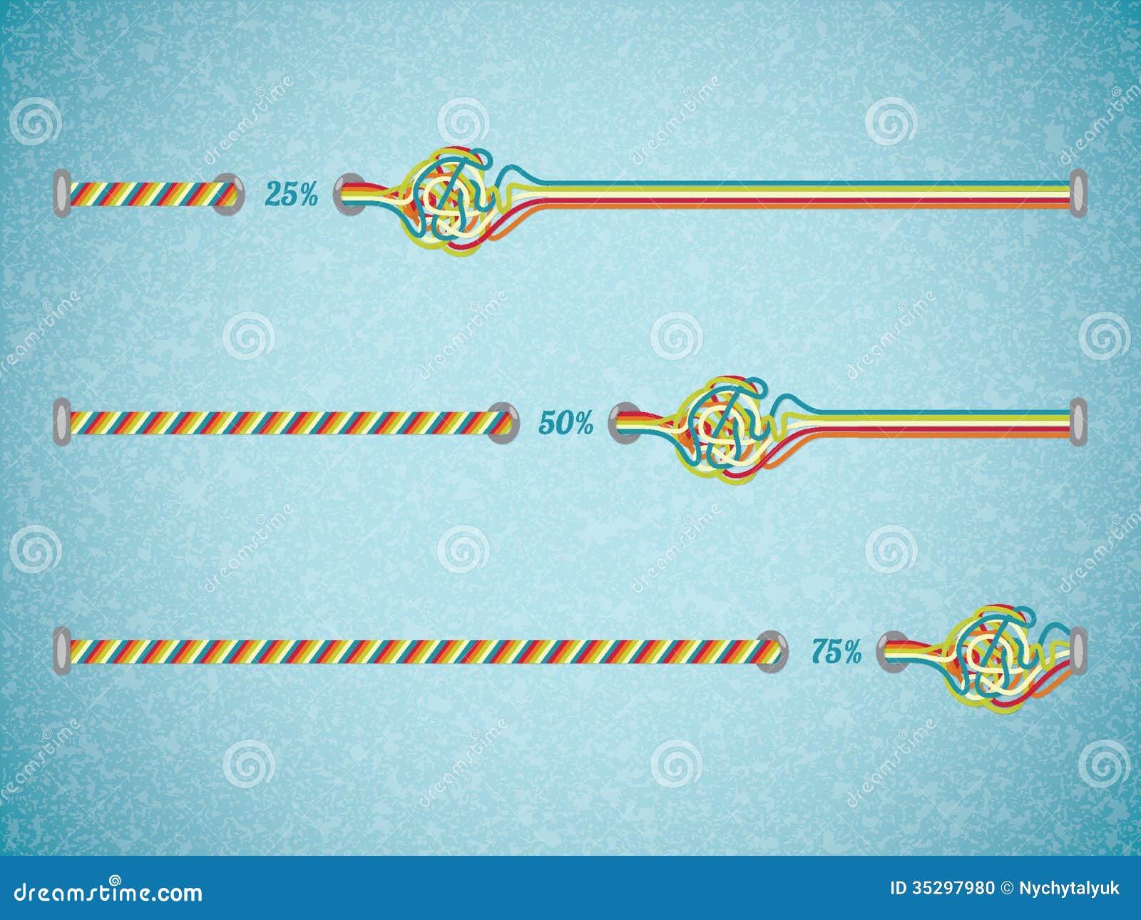 Different Color Vector Progress Bars. Stock Vector - Illustration of ...