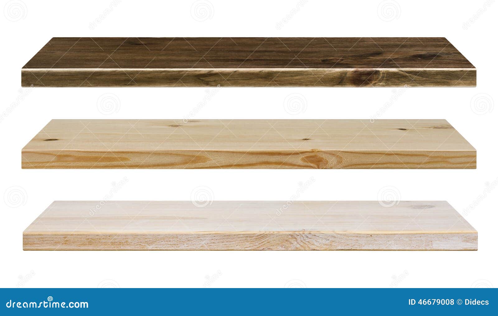 Different Color Wooden Shelves Isolated White Stock Photos - Free ...