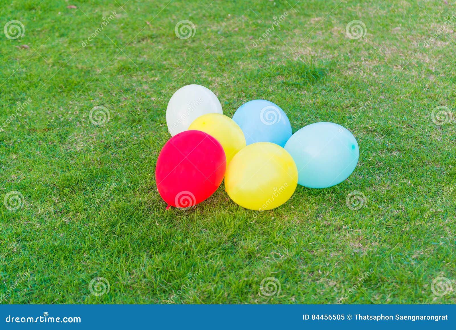Different Colored Balloons in the Grass. Stock Image - Image of nature ...