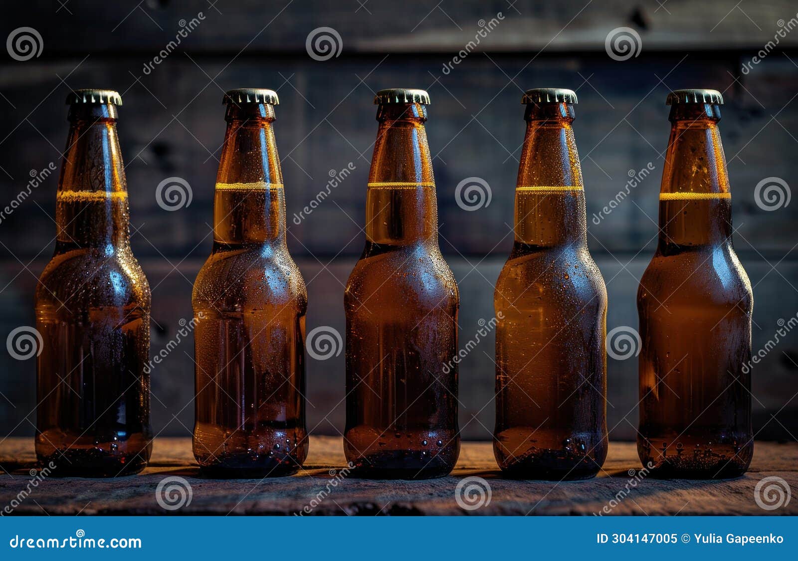 Different Colored Beer Bottles in Line Stock Image - Image of variety ...