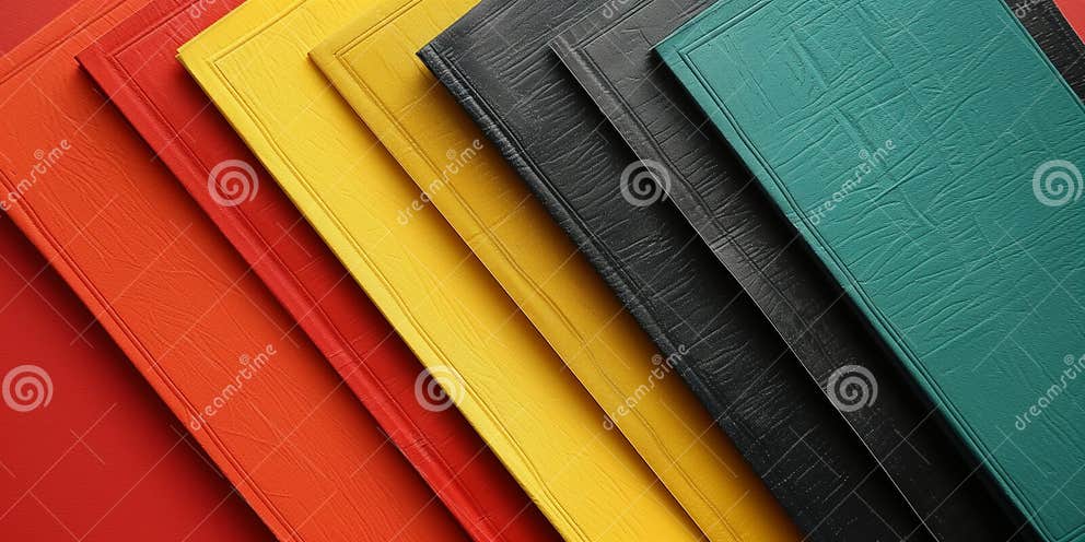 Different Colored Binders Placed Neatly on Top of Each Other in a Row ...