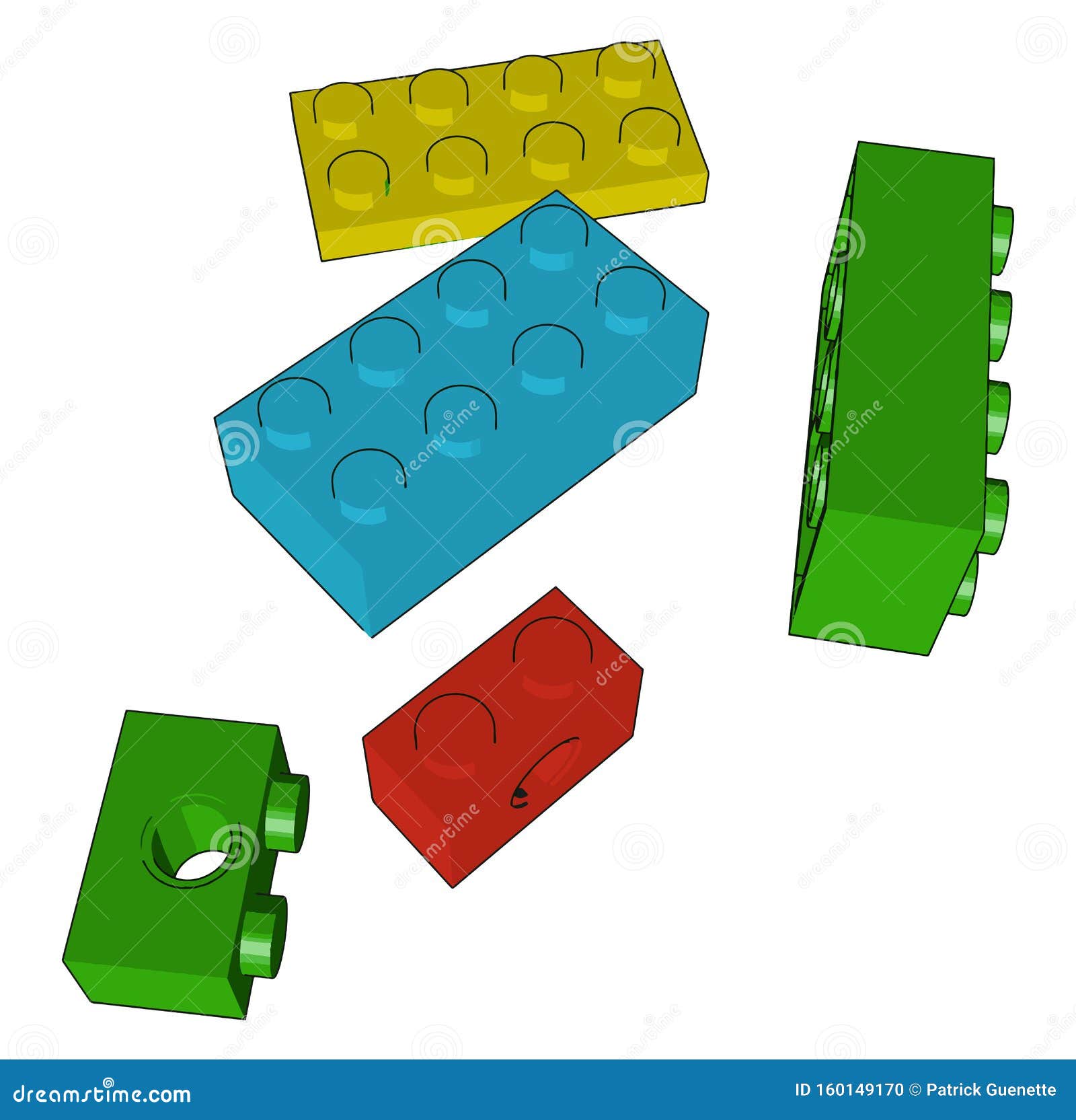 The Colored Blocks Toy Vector or Color Illustration Stock Vector ...