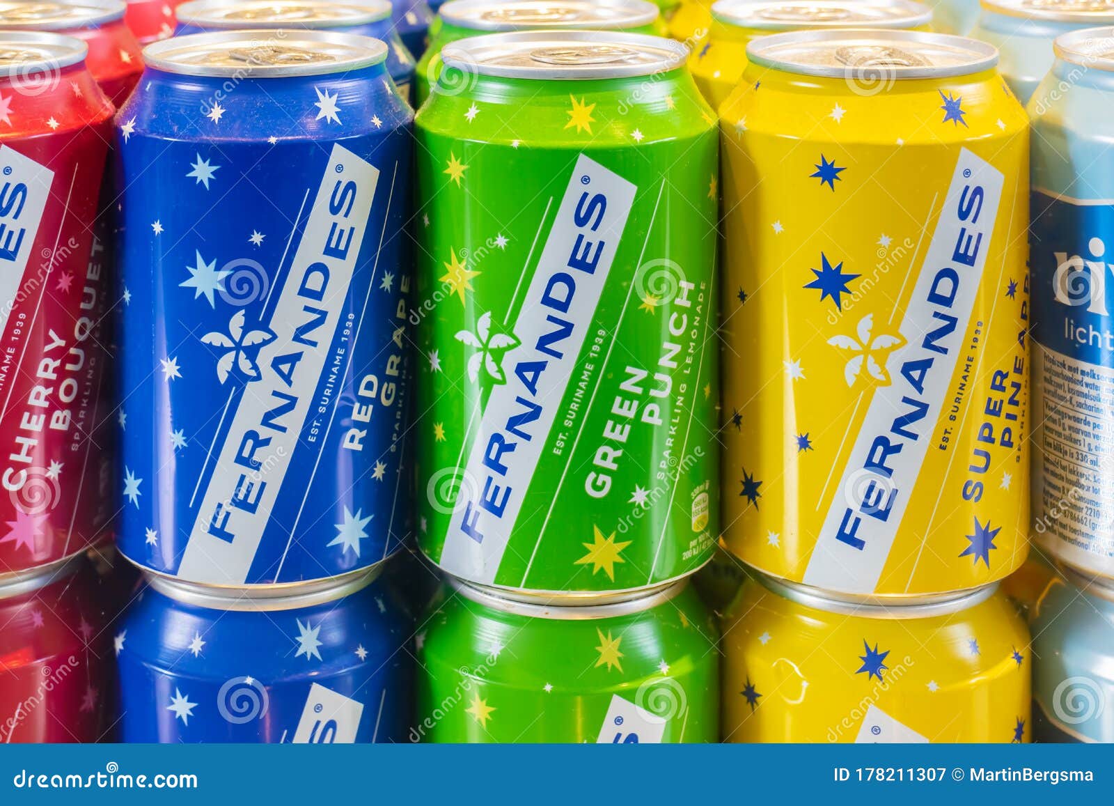 Different Colored Cans with Fernandes Drinks in Rotterdam, the ...