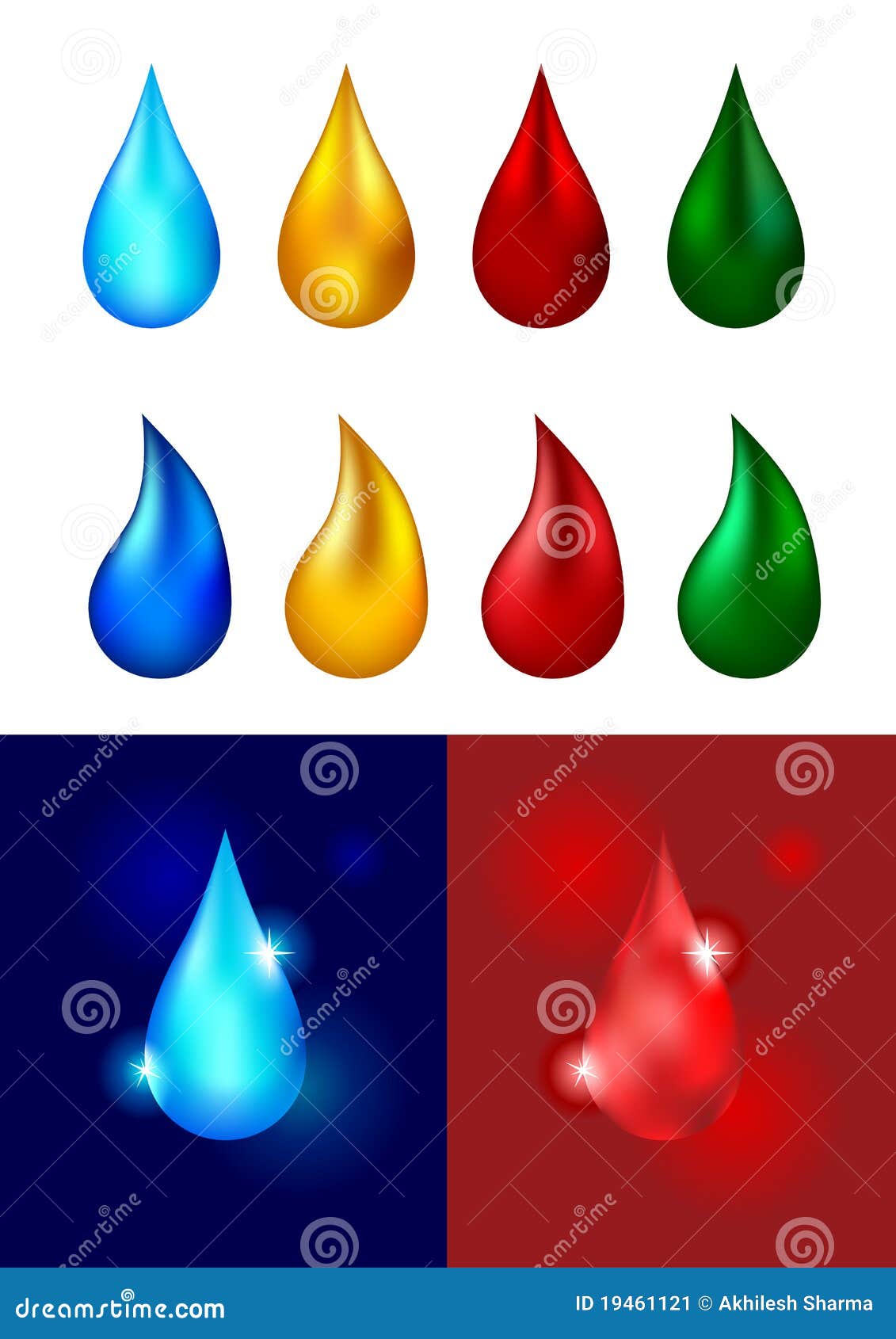 Different Colored Drops - Vector Illustration Stock Vector ...