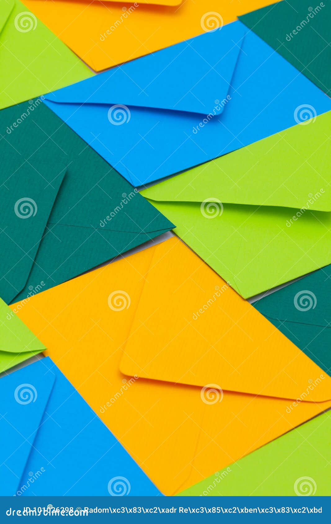 Different Colored Envelopes Stock Photo - Image of group, icon: 101026298