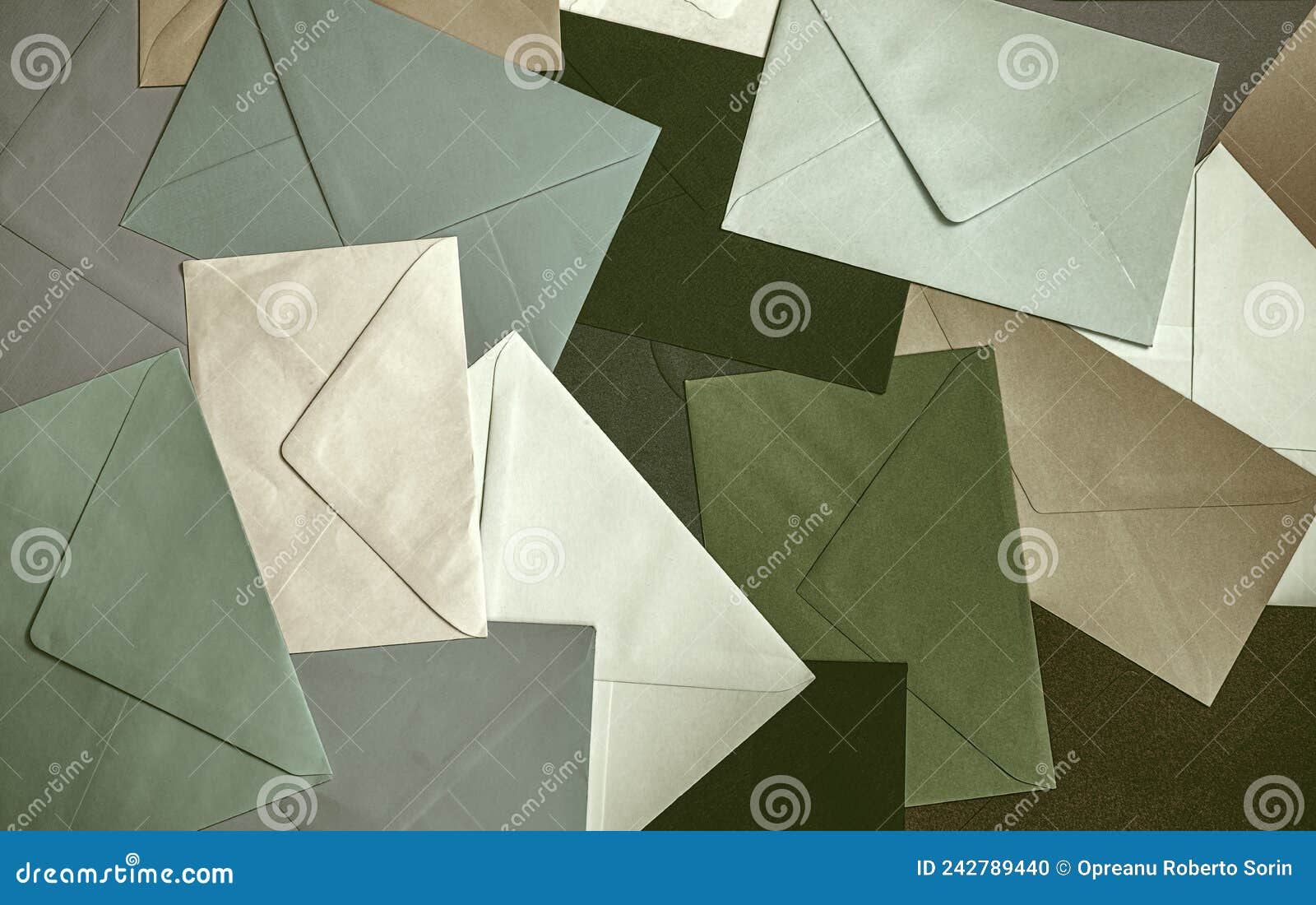 Different Colored Envelopes on the Table Stock Photo - Image of business, handmade: 242789440
