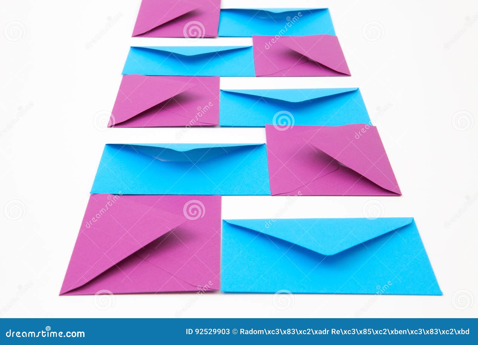 Different Colored Envelopes on the Table Stock Image - Image of copy ...