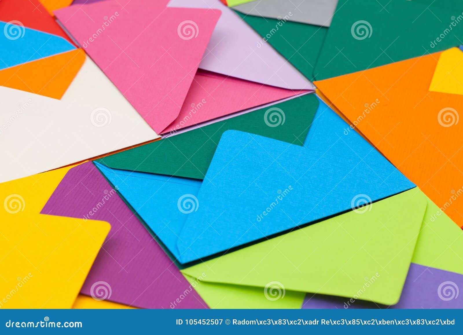 Different Colored Envelopes on the Desk Stock Image - Image of ...