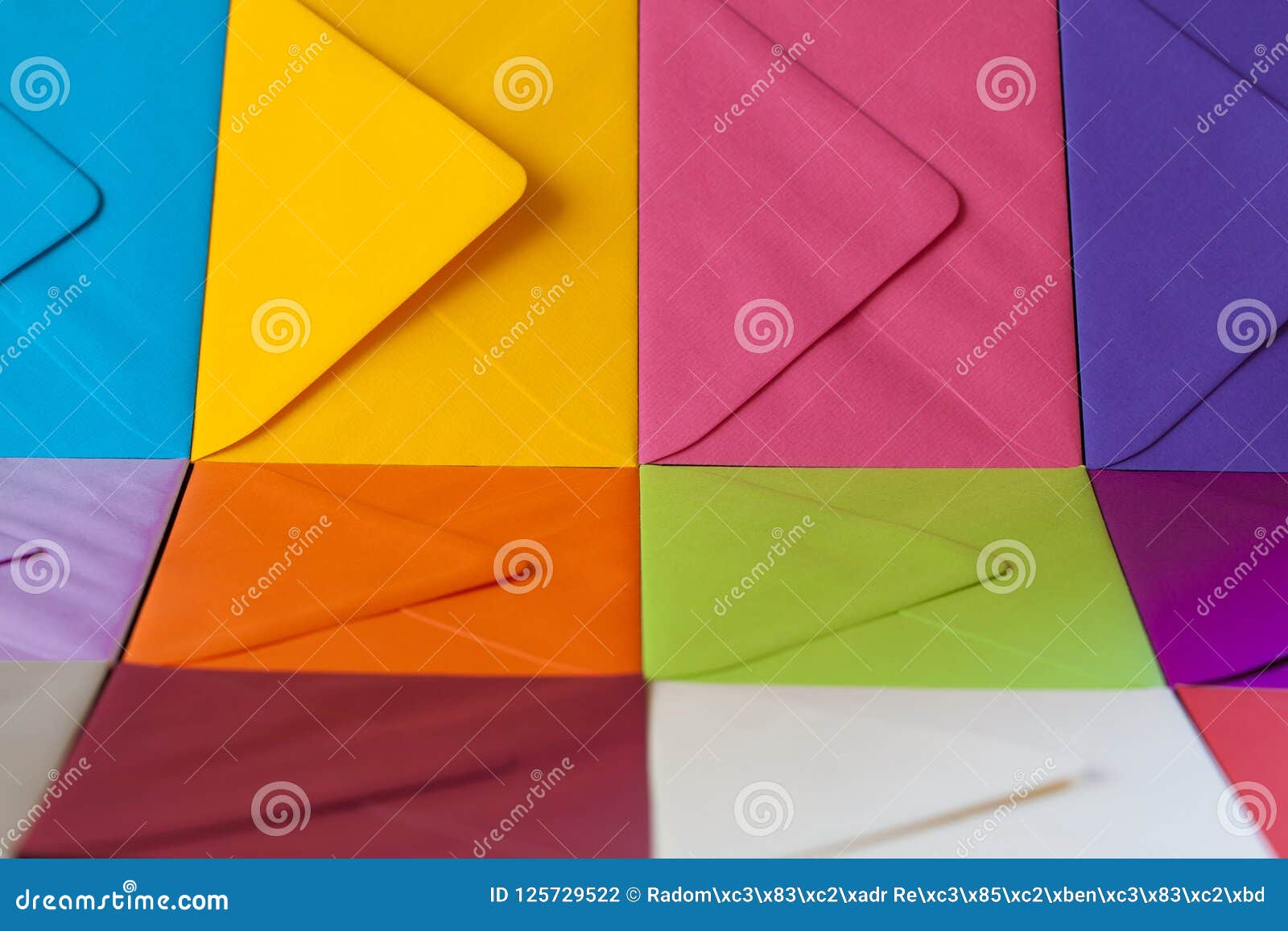 Different Colored Envelopes on the Table. Stock Photo - Image of ...