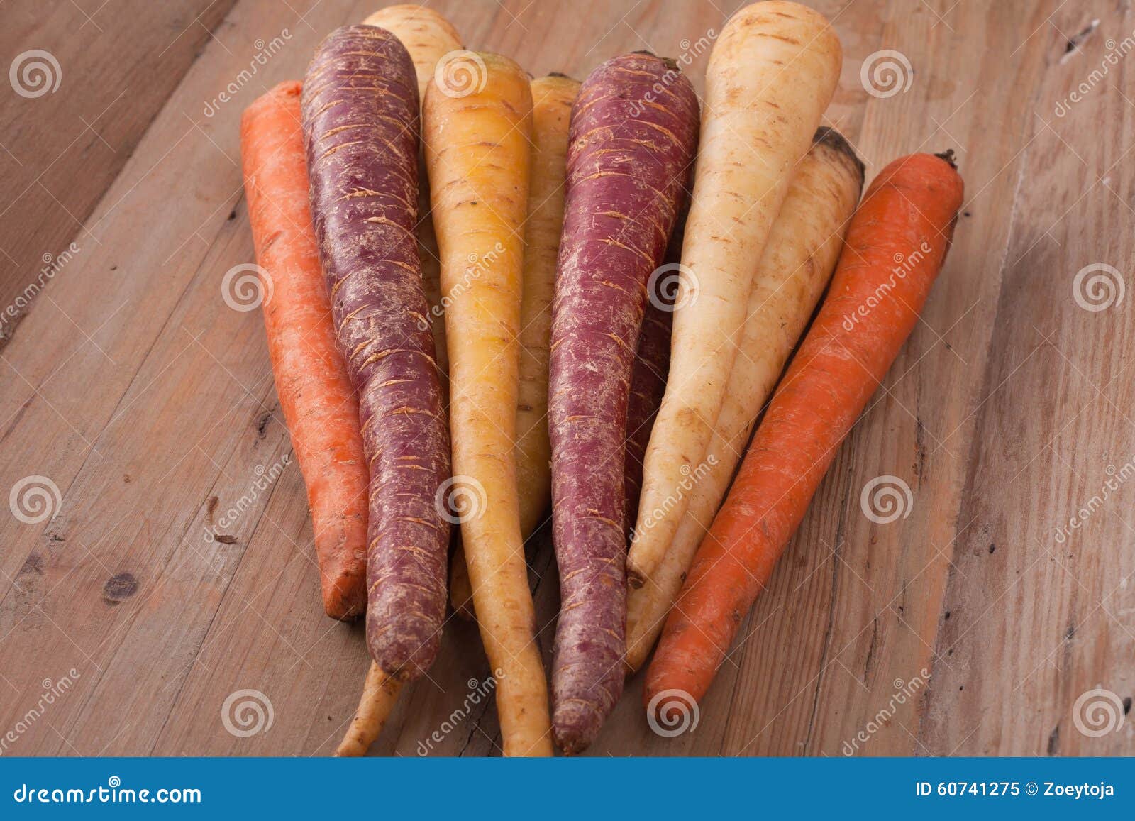Different Colored Fresh Picked Assorted Carrots Stock Image - Image of ...