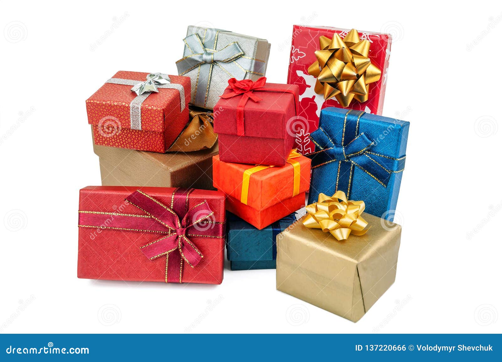 Different Colored Gift Boxes on White Stock Photo - Image of purple ...