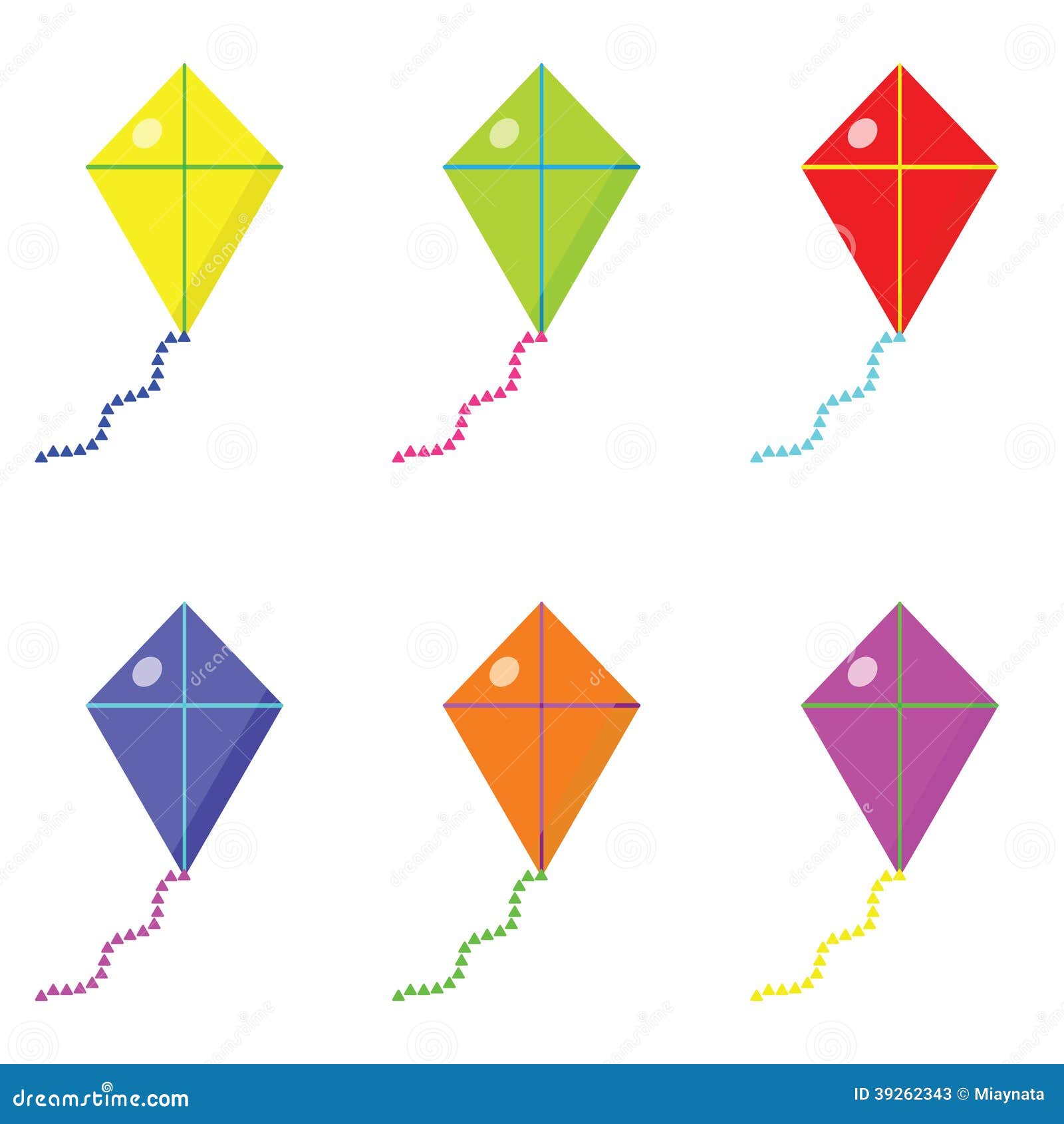 Different Colored Kite Samples Stock Illustration - Illustration of ...