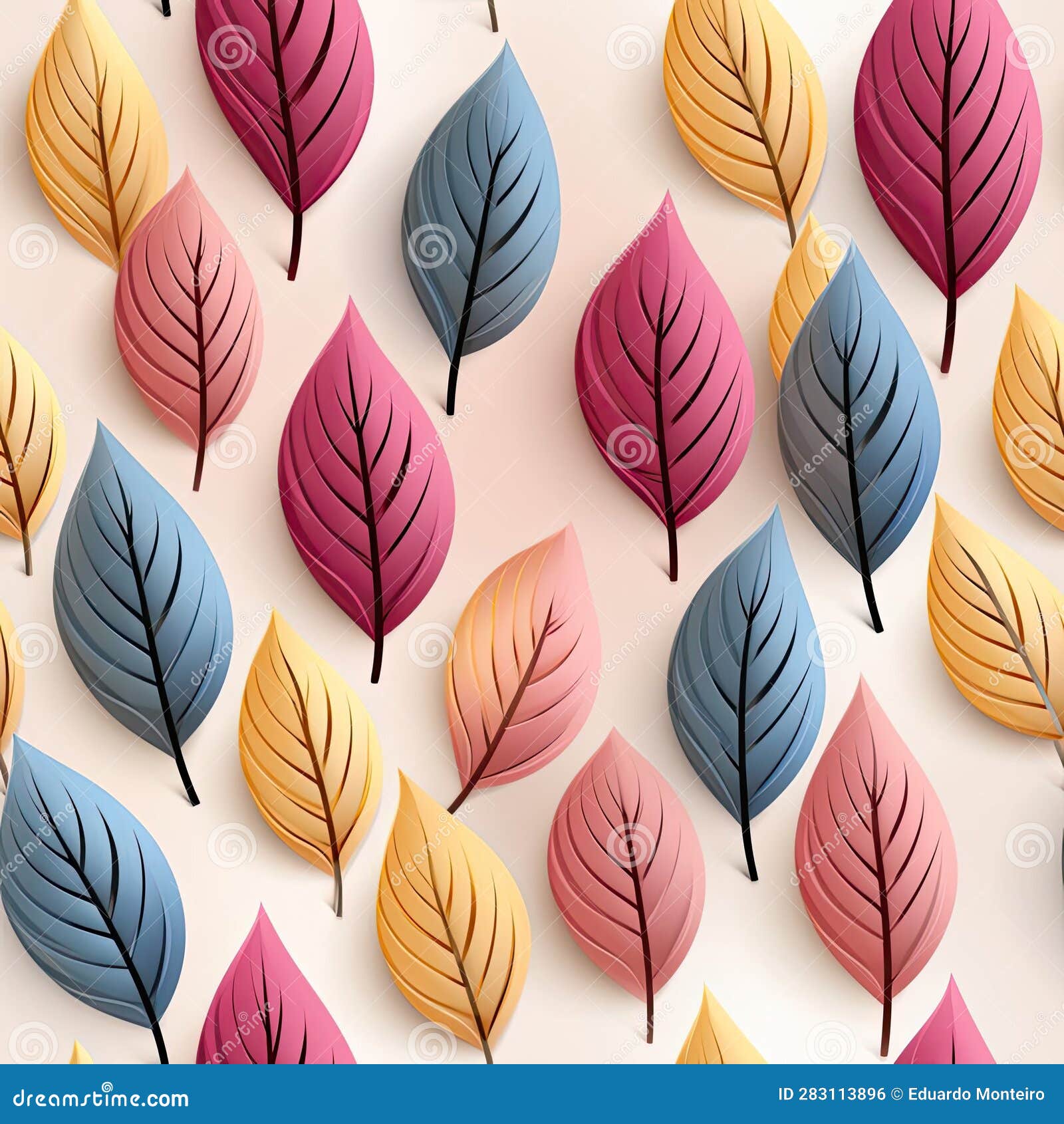 Different Colored Leaf on Paper Background (tiled) Stock Illustration ...