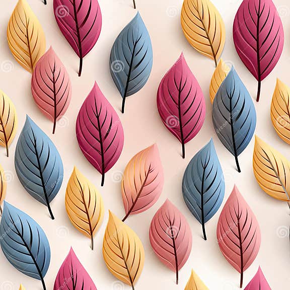 Different Colored Leaf on Paper Background (tiled) Stock Illustration ...