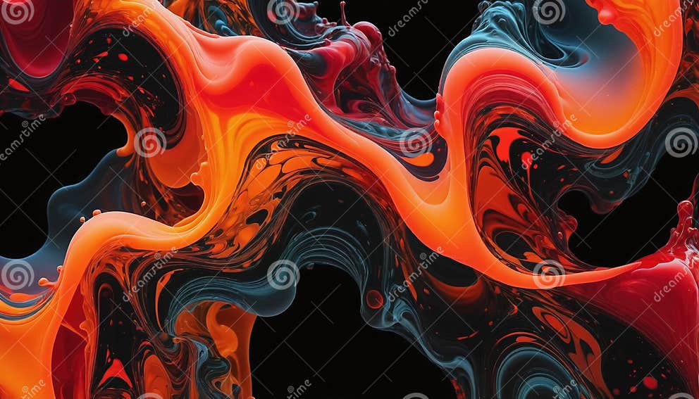 Different Colored Liquids Mix Together Very Dynamically To Create ... Different Colored Liquids Mix Together Very Dynamically To Create ...