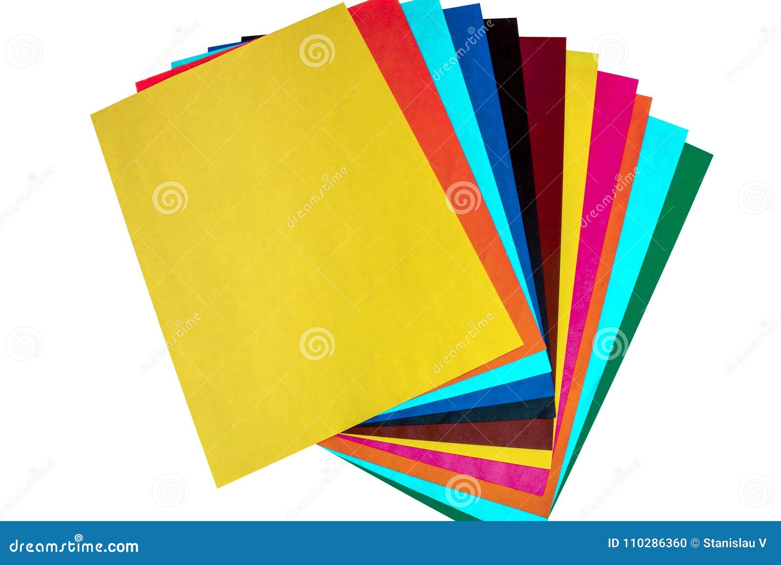 The Different Colored Paper, Cardboard on a White Background. School ...