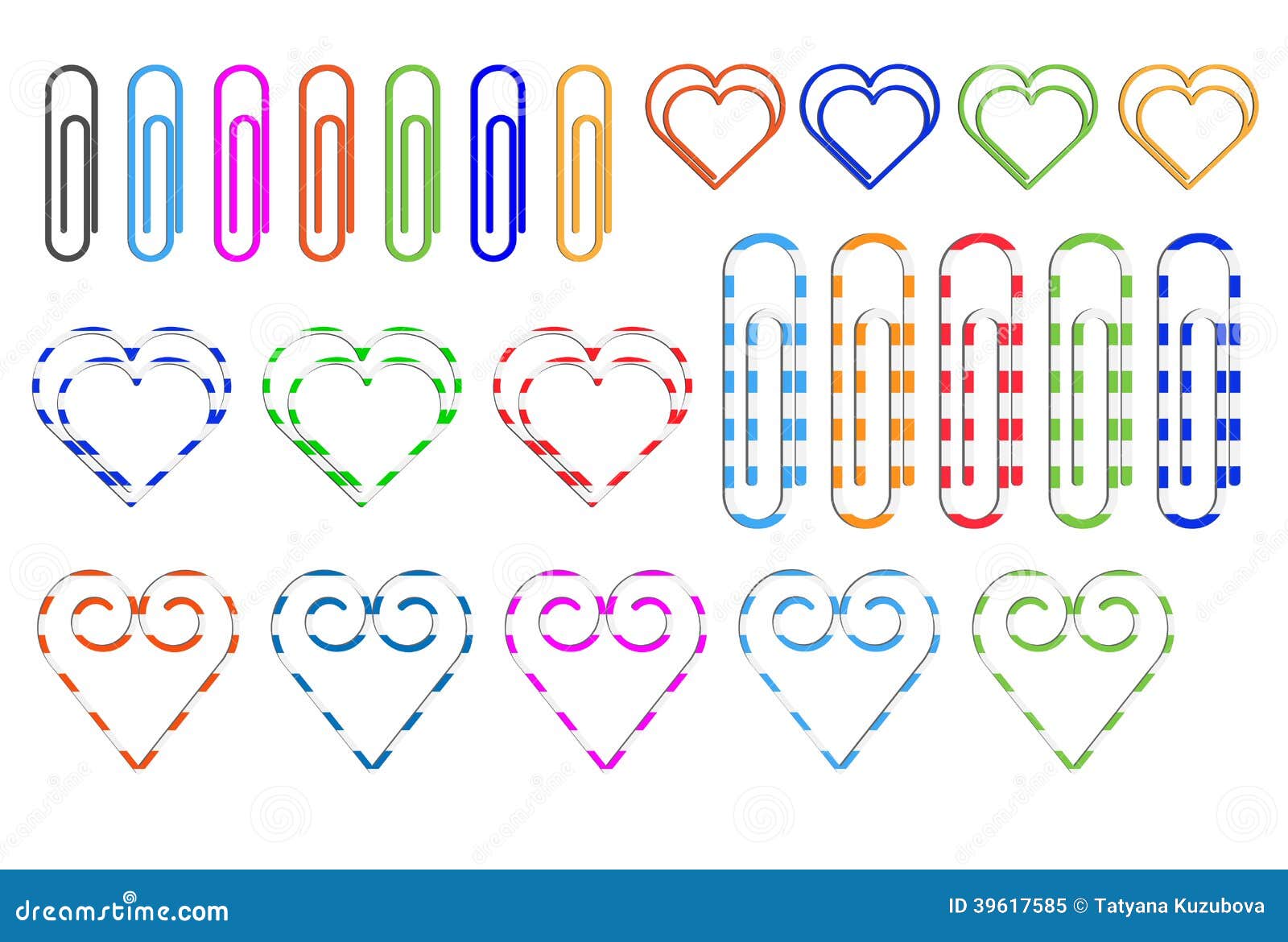 Different Colored Paper Clips Stock Vector - Illustration of education ...