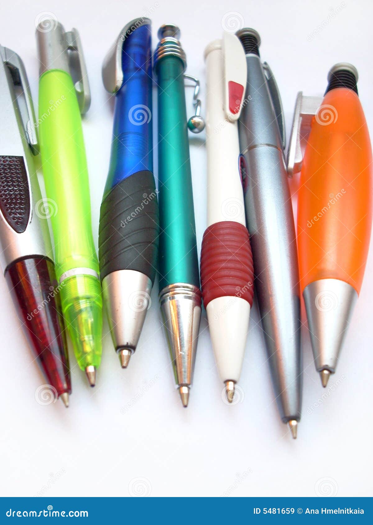Different colored pens stock image. Image of write, ballpoint - 5481659