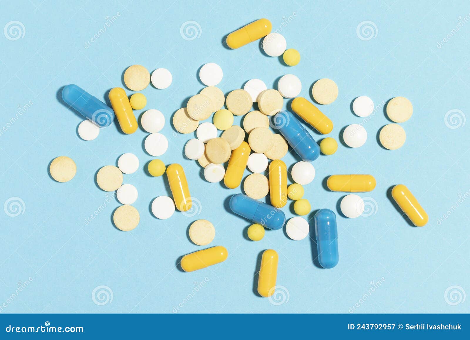 Different Colored Pills and Capsules Stock Image - Image of addiction ...