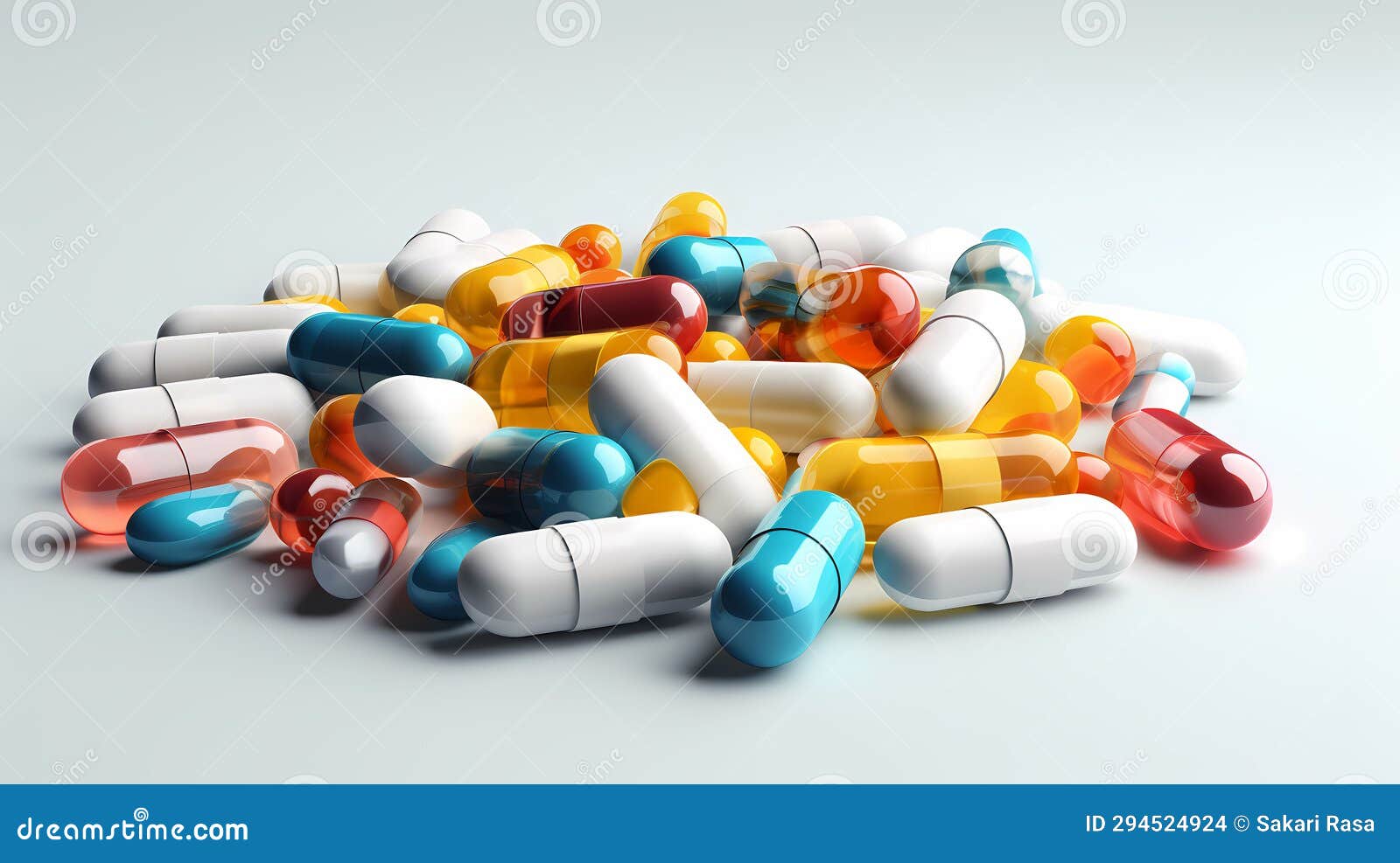 Different Colored Pills stock photo. Image of vitamin - 294524924