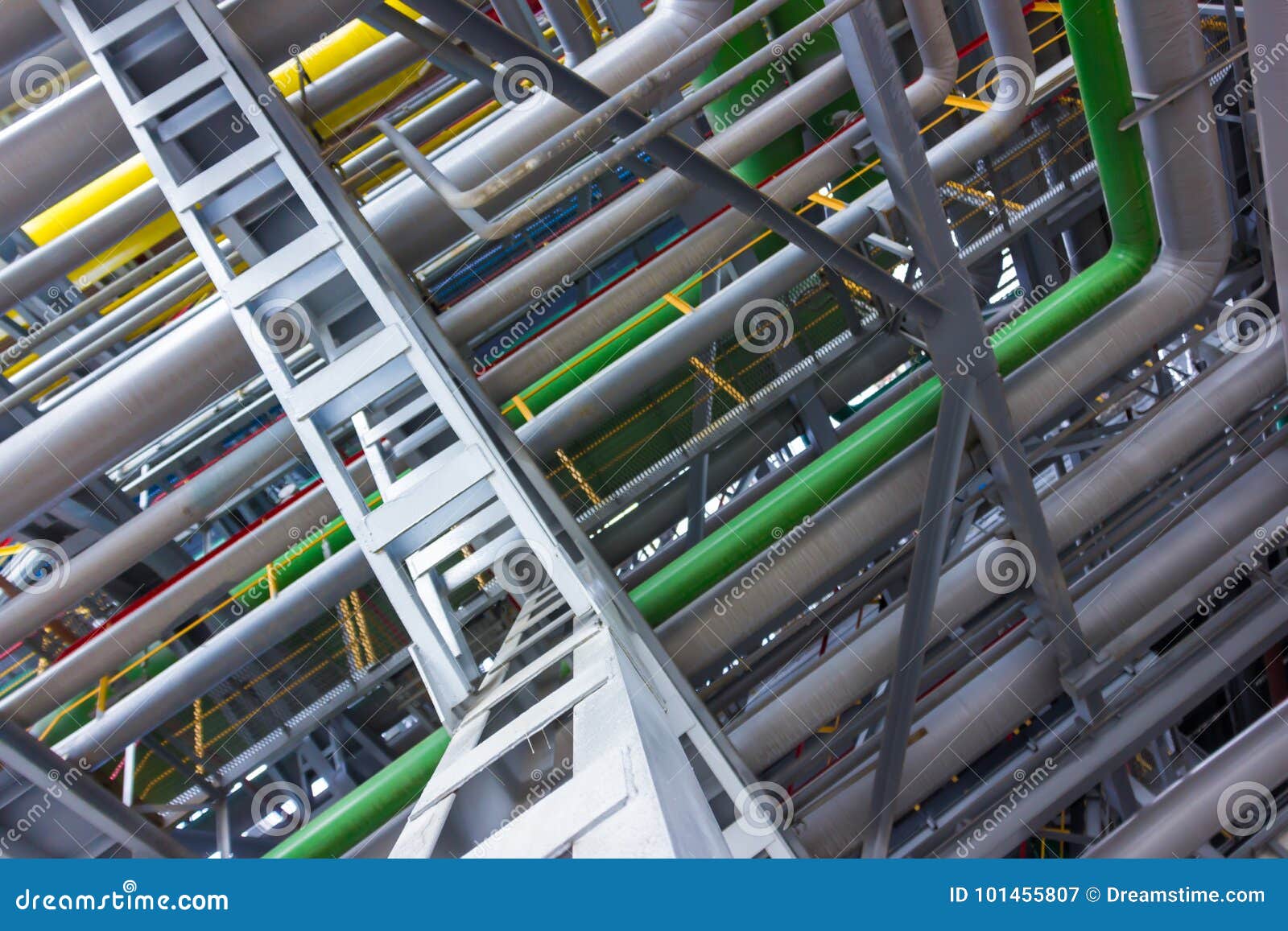 Colored piping refinery stock image. Image of petrochemical - 101455807