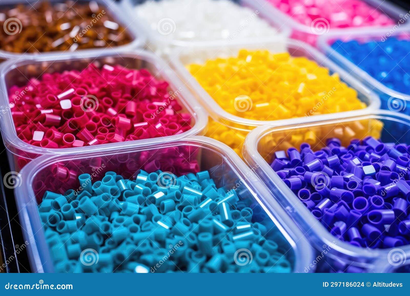 Different Colored Plastics Ready for Injection Moulding Stock Photo ...