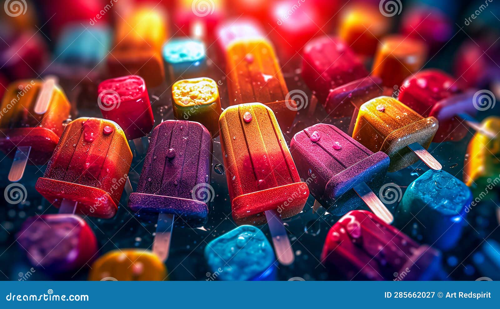 Different Colored Popsicles are Presented in a Very Colorful ...