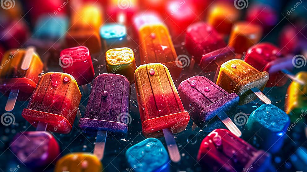 Different Colored Popsicles are Presented in a Very Colorful ...