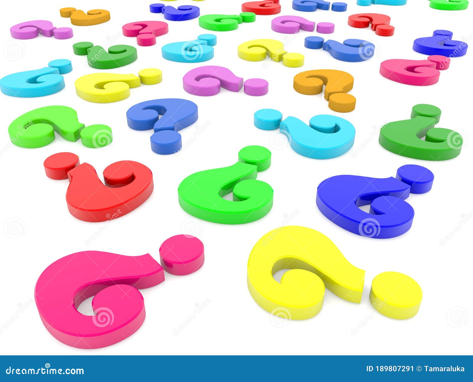 Different Colored Question Marks on White Stock Illustration ...