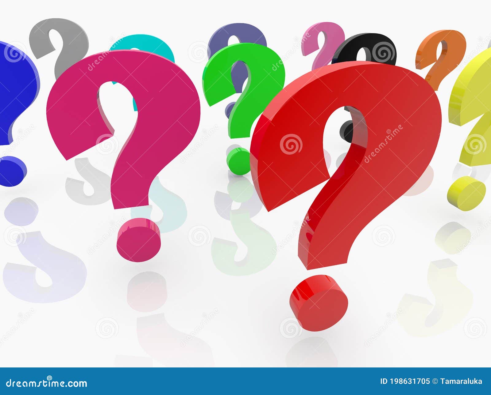 Different Colored Question Marks on White Stock Illustration ...