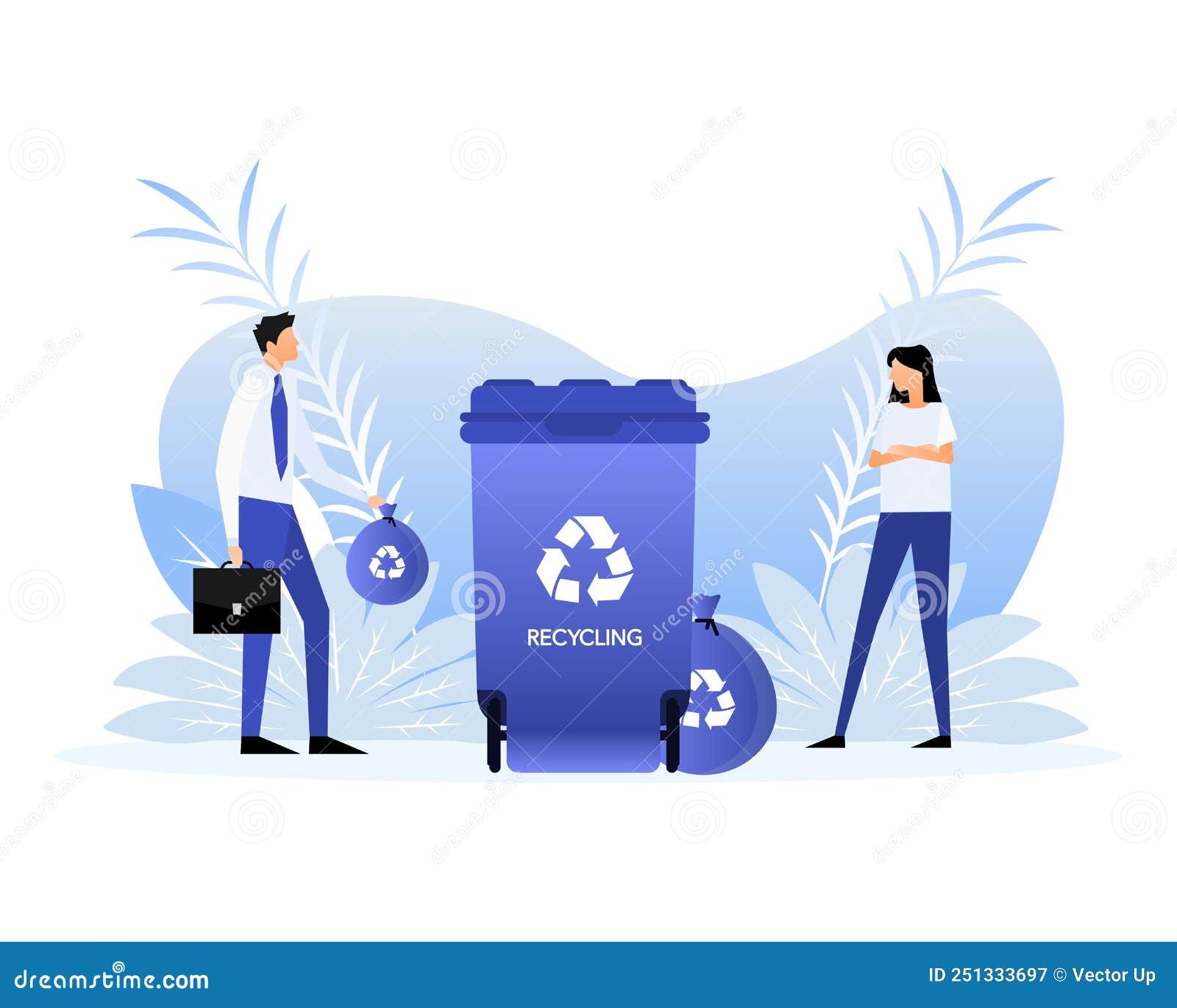 Different Colored Recycle Waste Bins Vector Illustration, Waste Types ...