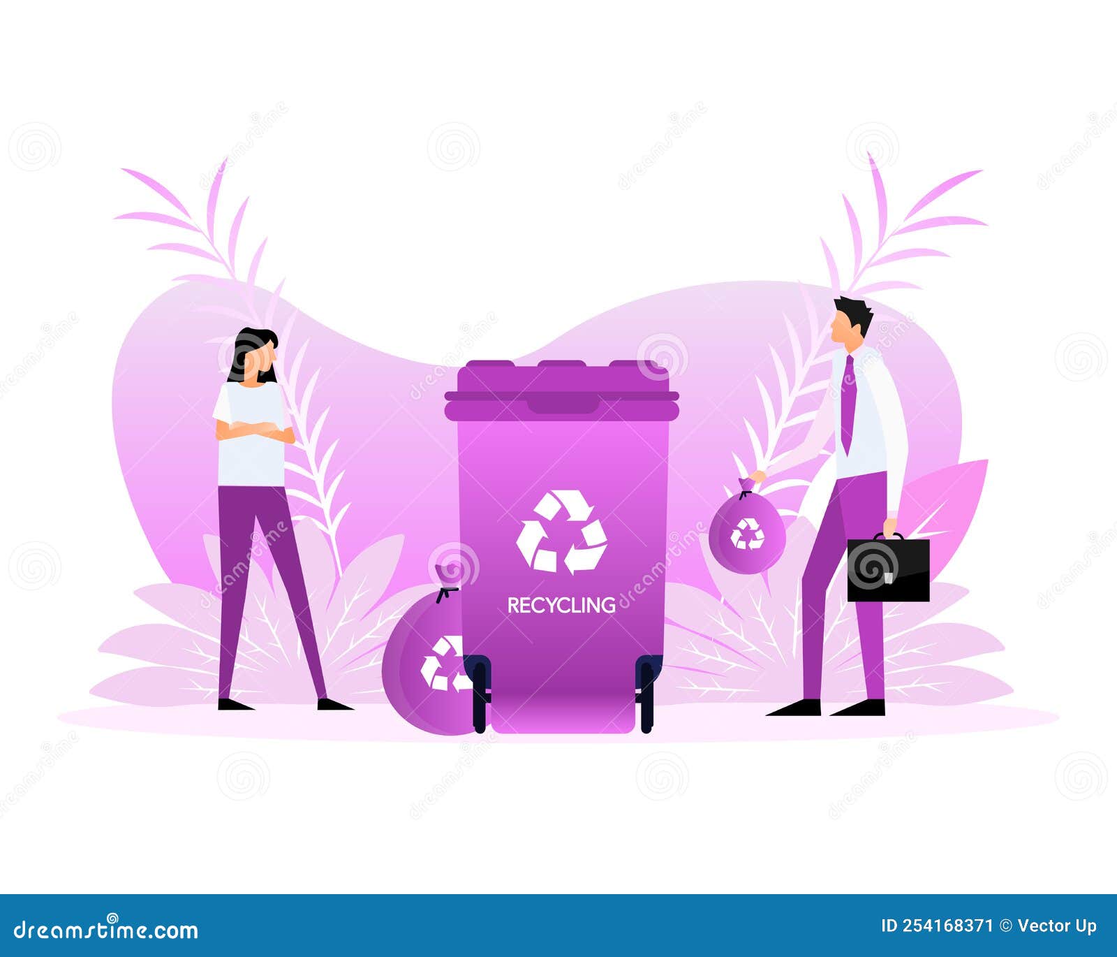 Different Colored Recycle Waste Bins Vector Illustration, Waste Types ...