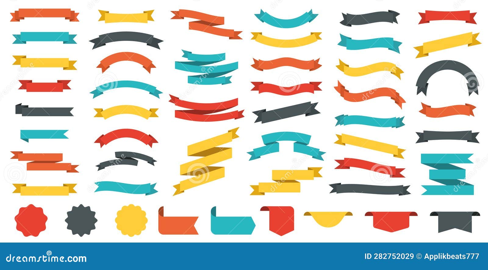 Different Colored Ribbons Collection. Vector Stock Vector ...
