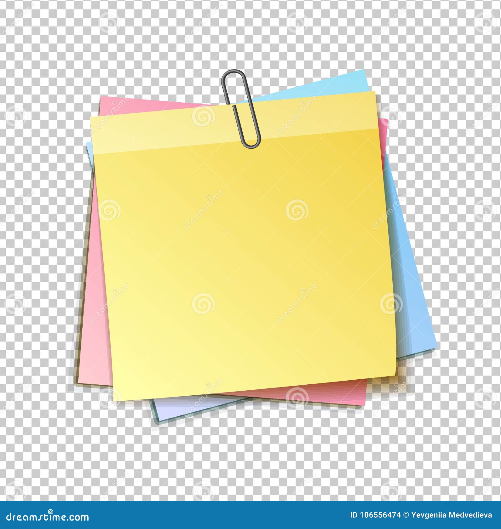 Different Colored Sheets of Note Papers Collection. Stock Vector ...