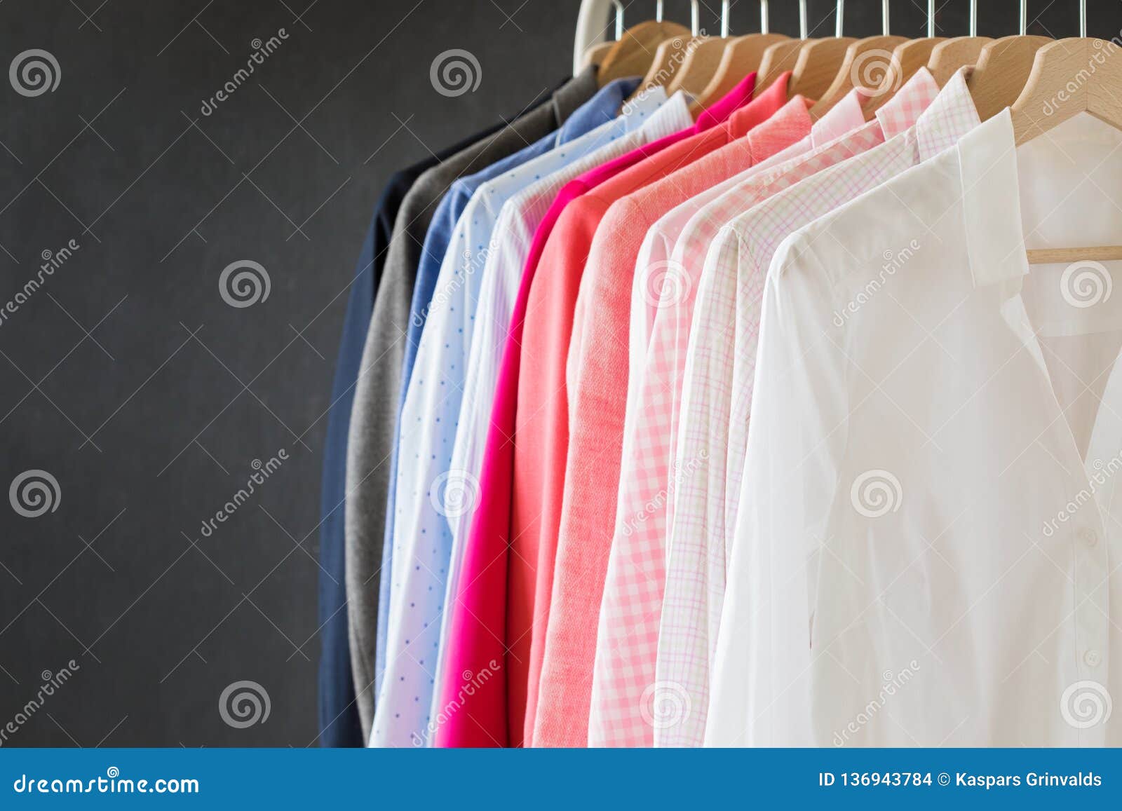 Different Colored Shirts Hanging on Rack Stock Photo - Image of ... Different Colored Shirts Hanging on Rack Stock Photo - Image of ...