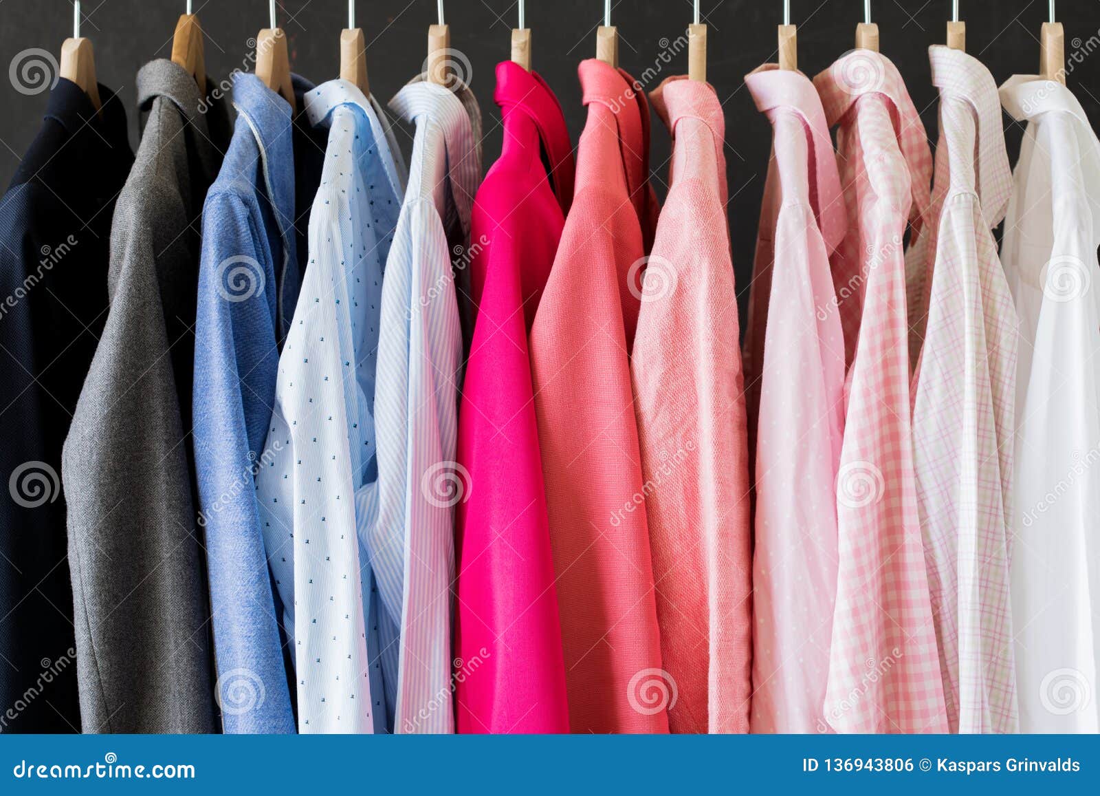 Different Colored Shirts Hanging in Row Stock Photo - Image of business ... Different Colored Shirts Hanging in Row Stock Photo - Image of business ...