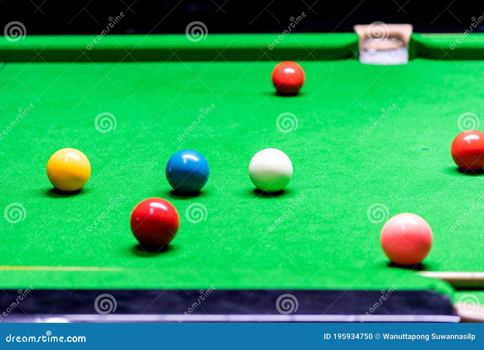 Different Colored Snooker Balls Scattered on the Snooker Table Stock ...
